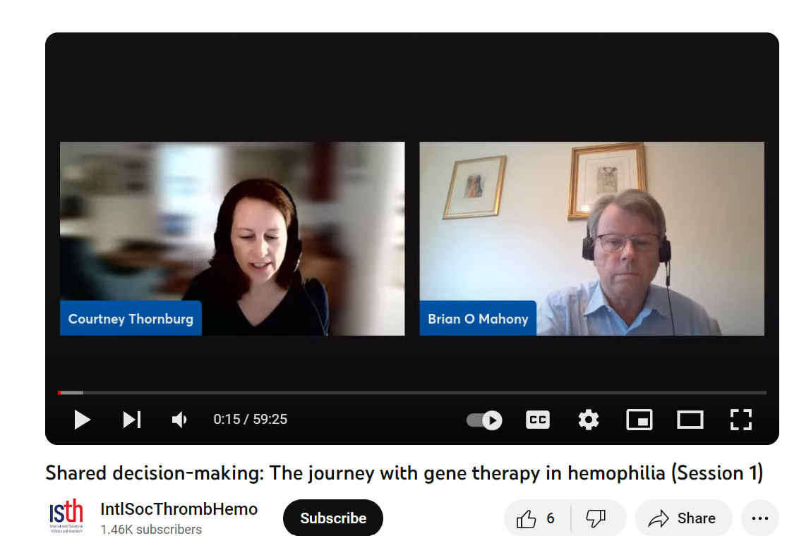 Shared Decision-Making & gene therapy Webinars - Irish Haemophilia Society
